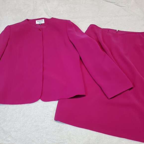 Kasper | Jackets & Coats | Vtg Kasper Fuschia Pink Office Career Suit ...
